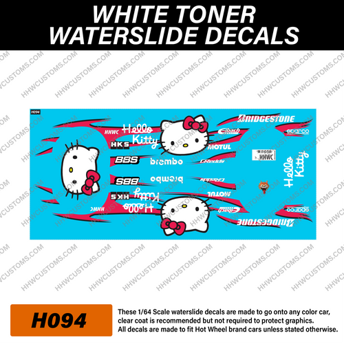 1/64 White Toner Waterslide Decals for Hot Wheels – Hhwcustoms